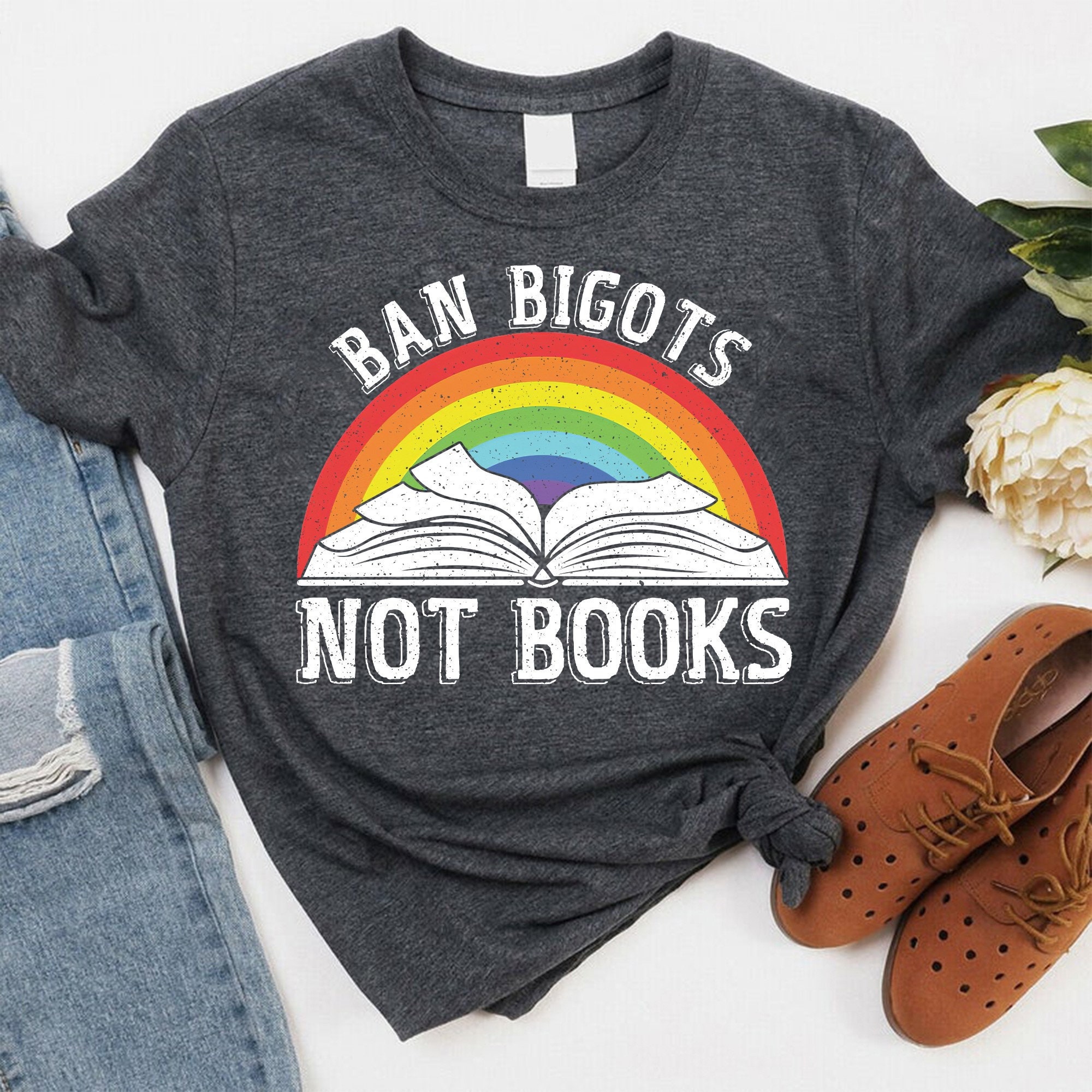 Ban Bigots Not Books Shirt: Free Reading Cotton Tee - Etsy