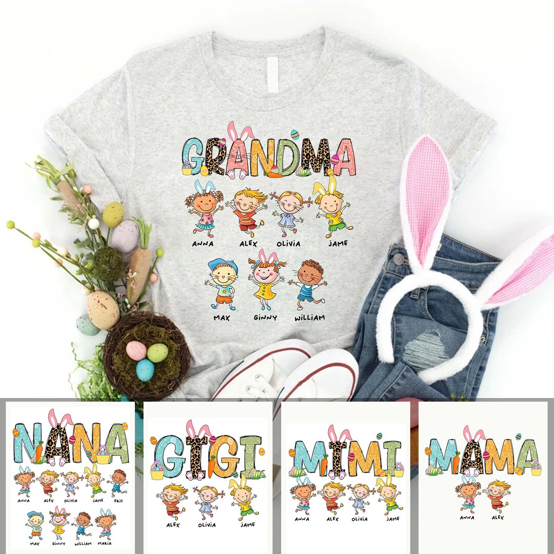 Easter Grandma Shirt, Personalized Easter Grandma Shirt, Happy Easter ...