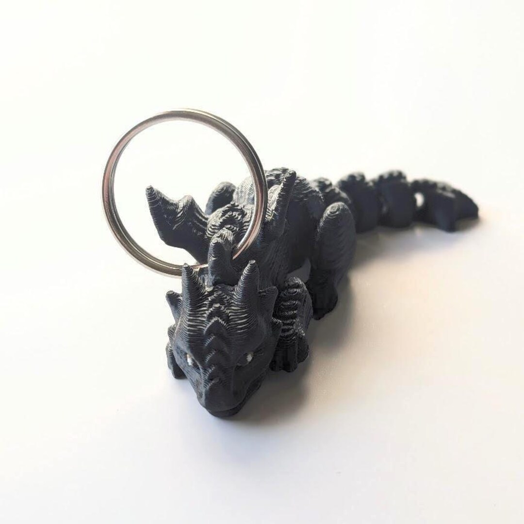 Articulating Dragon Keychain - Flexible Fidget Bag Charm Decor - Cute ...