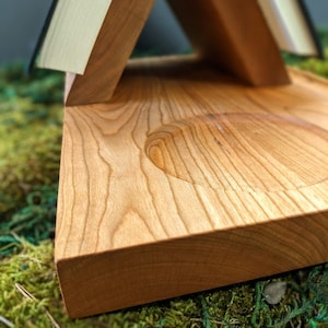 Wood Triangle Book Caddy, Night Stand Book Rest, Unique Book Lover Gift, Handmade Book Holder ...