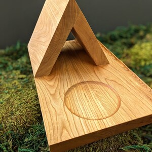 Wood Triangle Book Caddy, Night Stand Book Rest, Unique Book Lover Gift, Handmade Book Holder ...