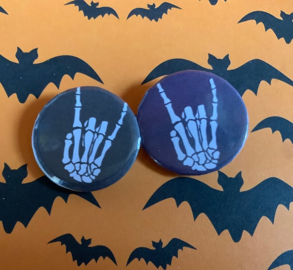 32 Skeleton Hand Badges Goth Gothic Metal - Etsy