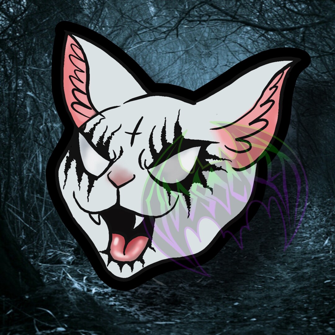 Handmade Corpsepaint Kitty Vinyl Sticker , Decal - Metalhead , Cats ...