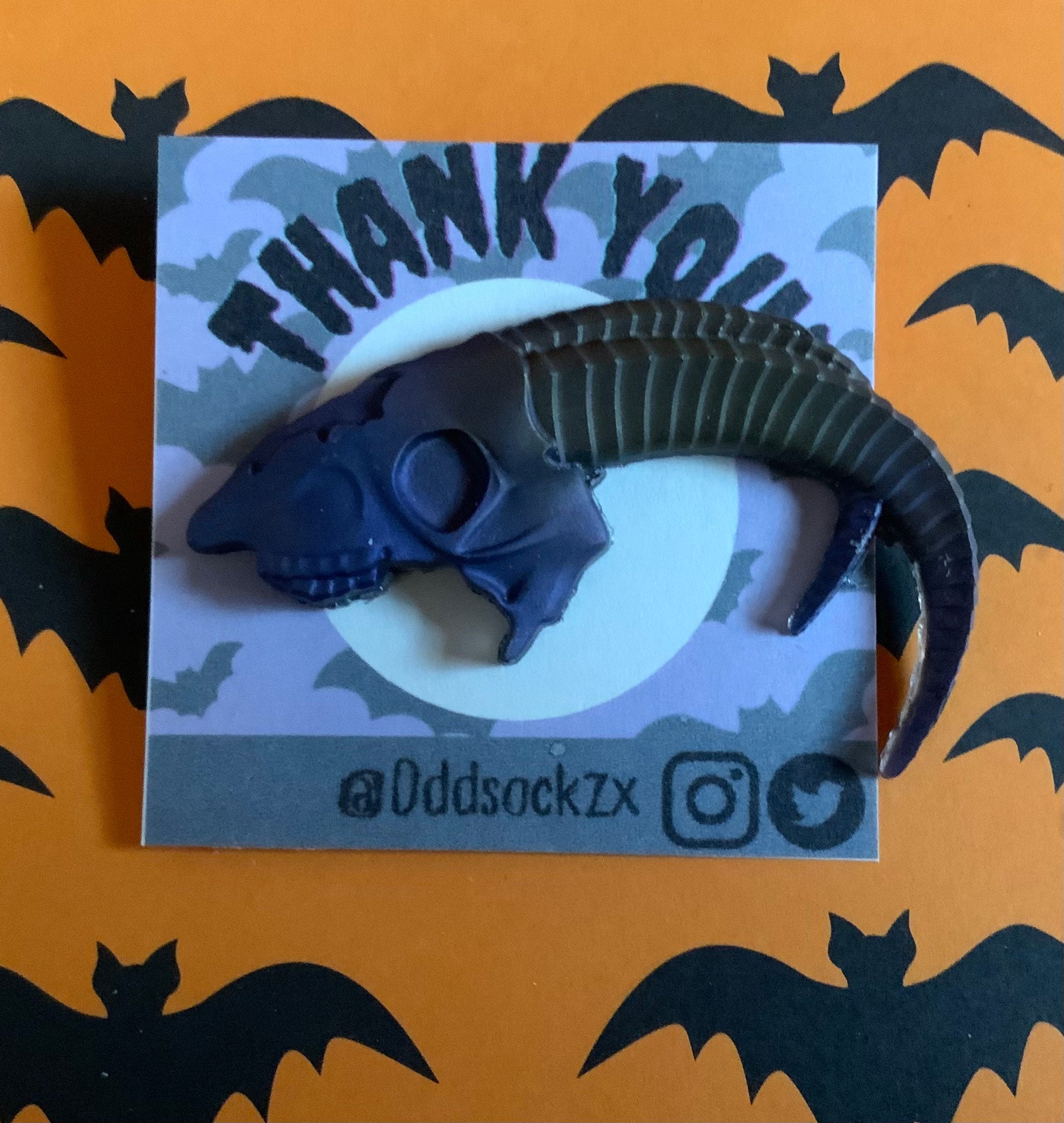 Handmade Faux Bone Skeleton Skull Pin Badges Gothic - Etsy