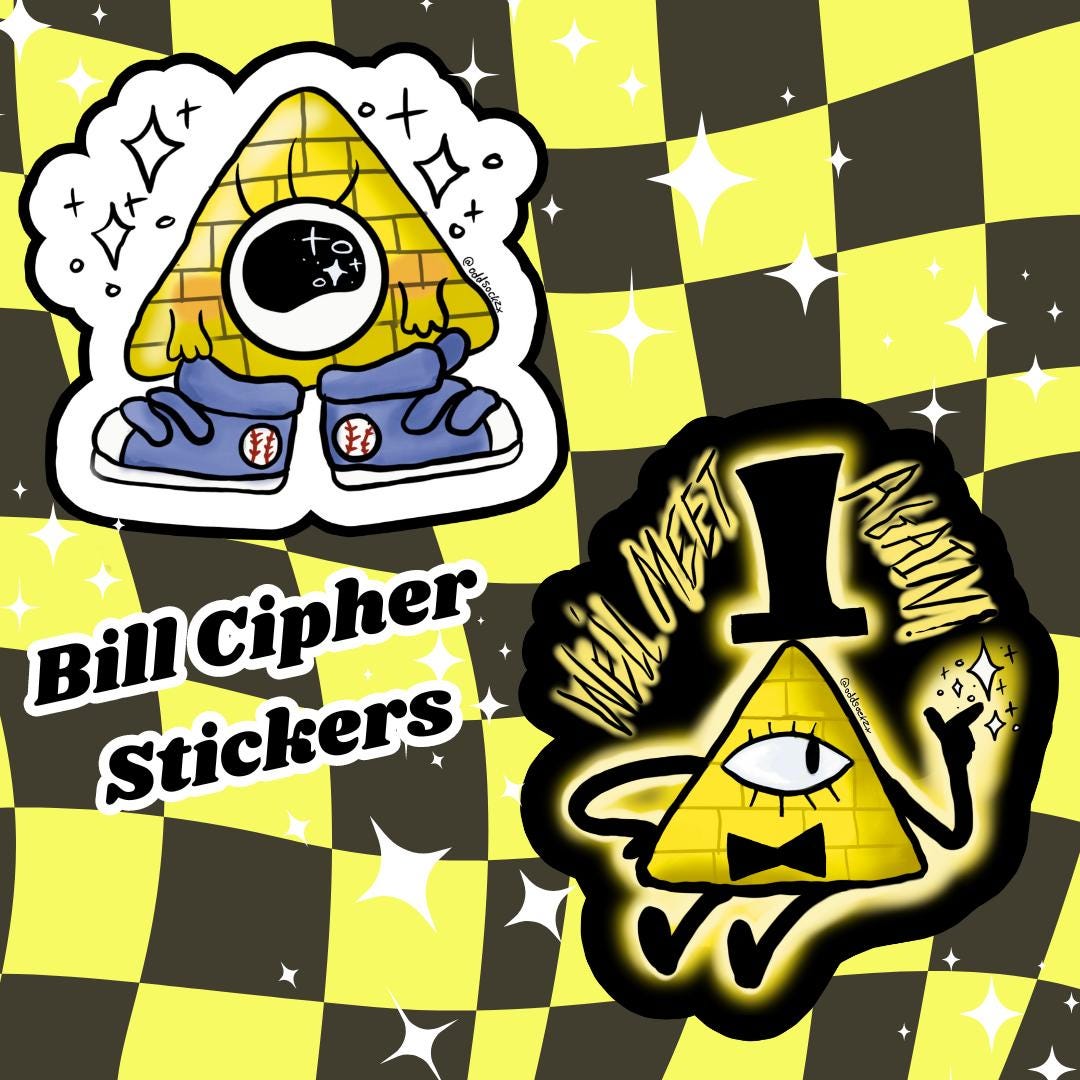 Glossy Stickers:handmade Bill Cipher Vinyl Stickers /decal| Demon ...