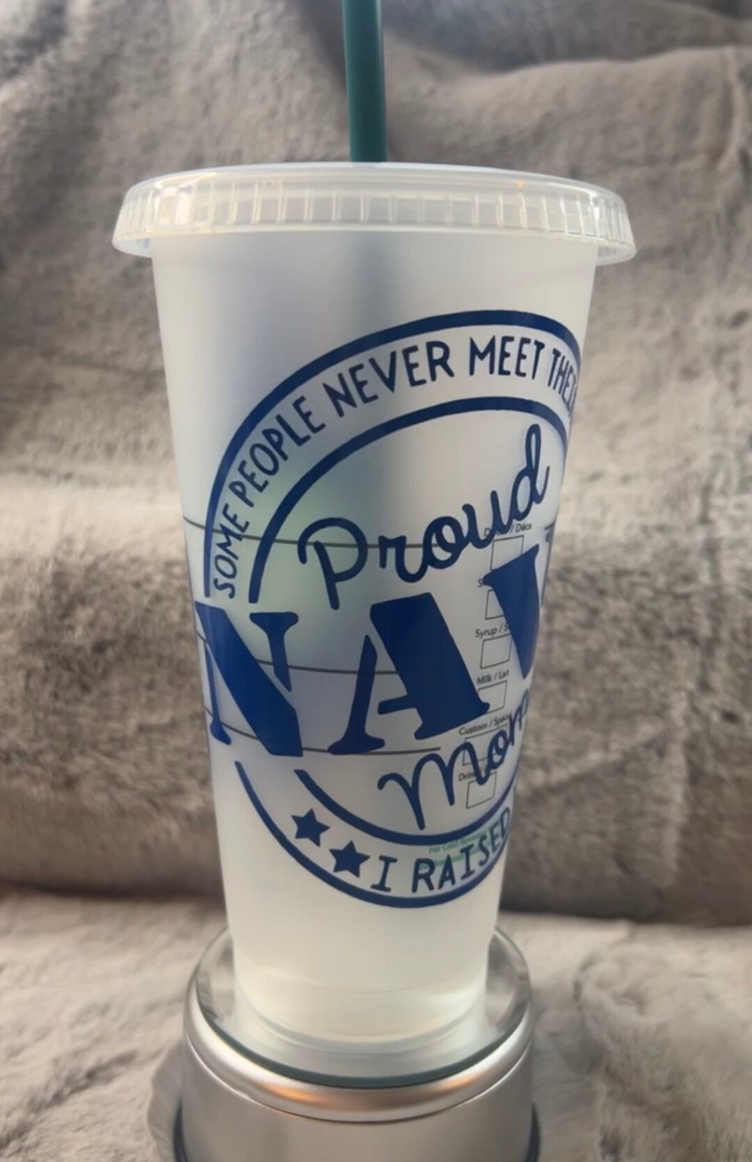Proud Navy Mom Cold Cup, Reusable Cold Cup, Starbucks Cold Cup, Navy ...
