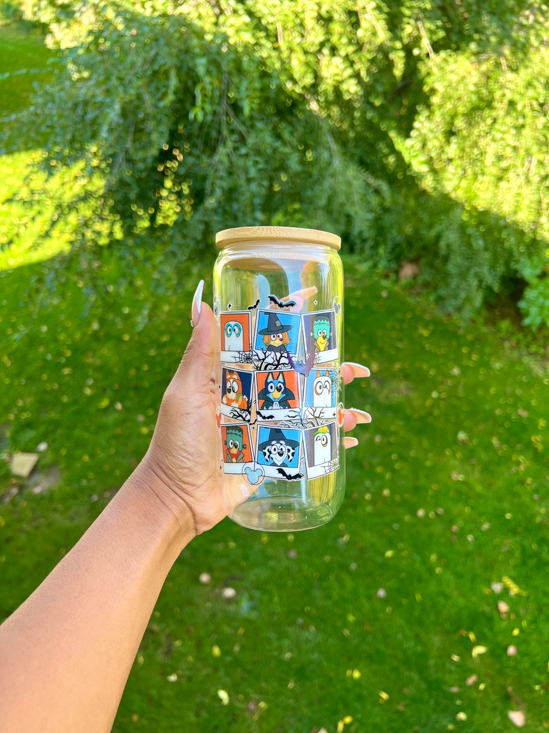 Bluey Glass Cup Reusable Coffee Tea Cup Hot and Cold Drink - Etsy