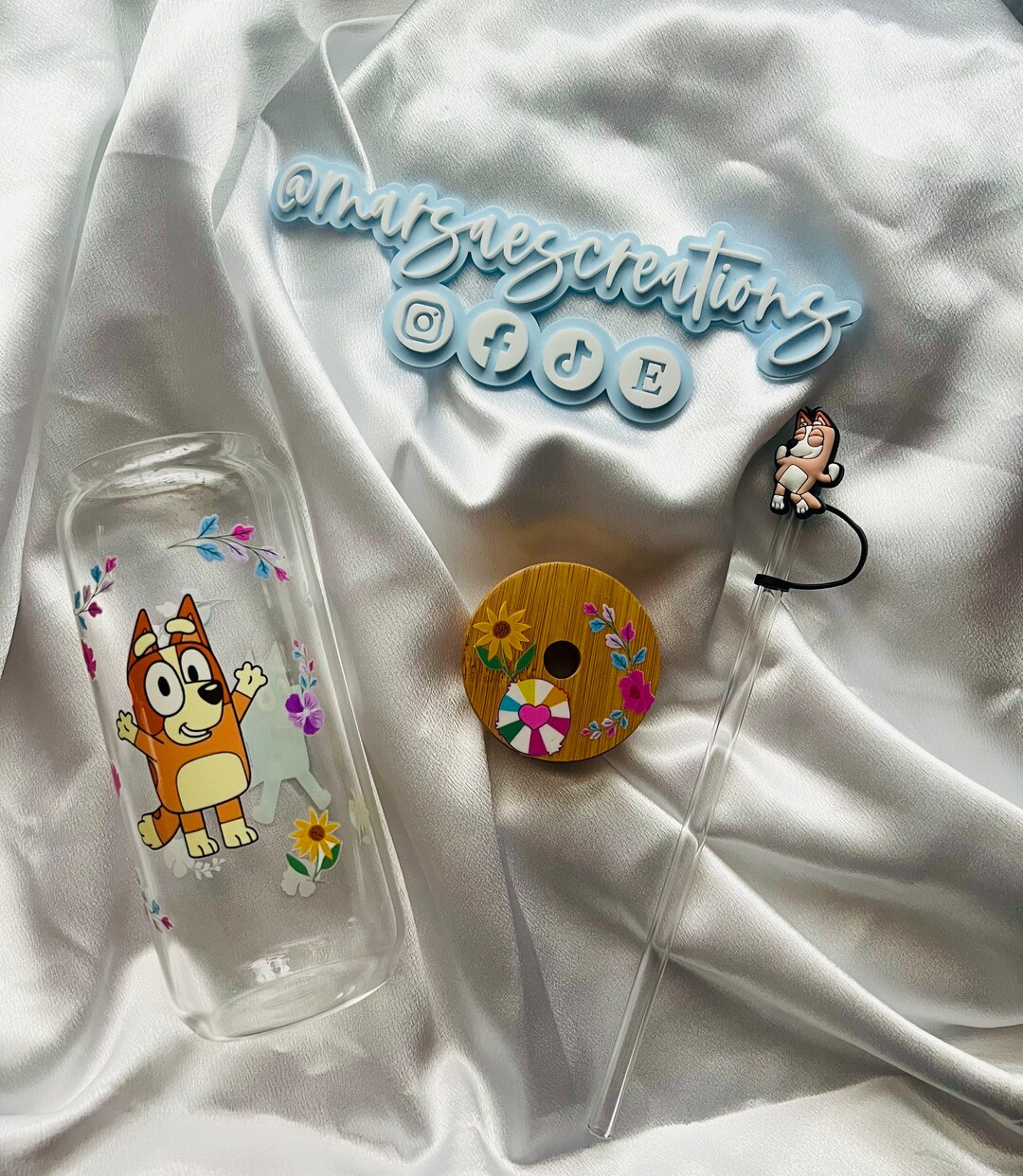 Bluey Glass Cup Reusable Coffee Tea Cup Hot and Cold Drink Gift Ideas ...