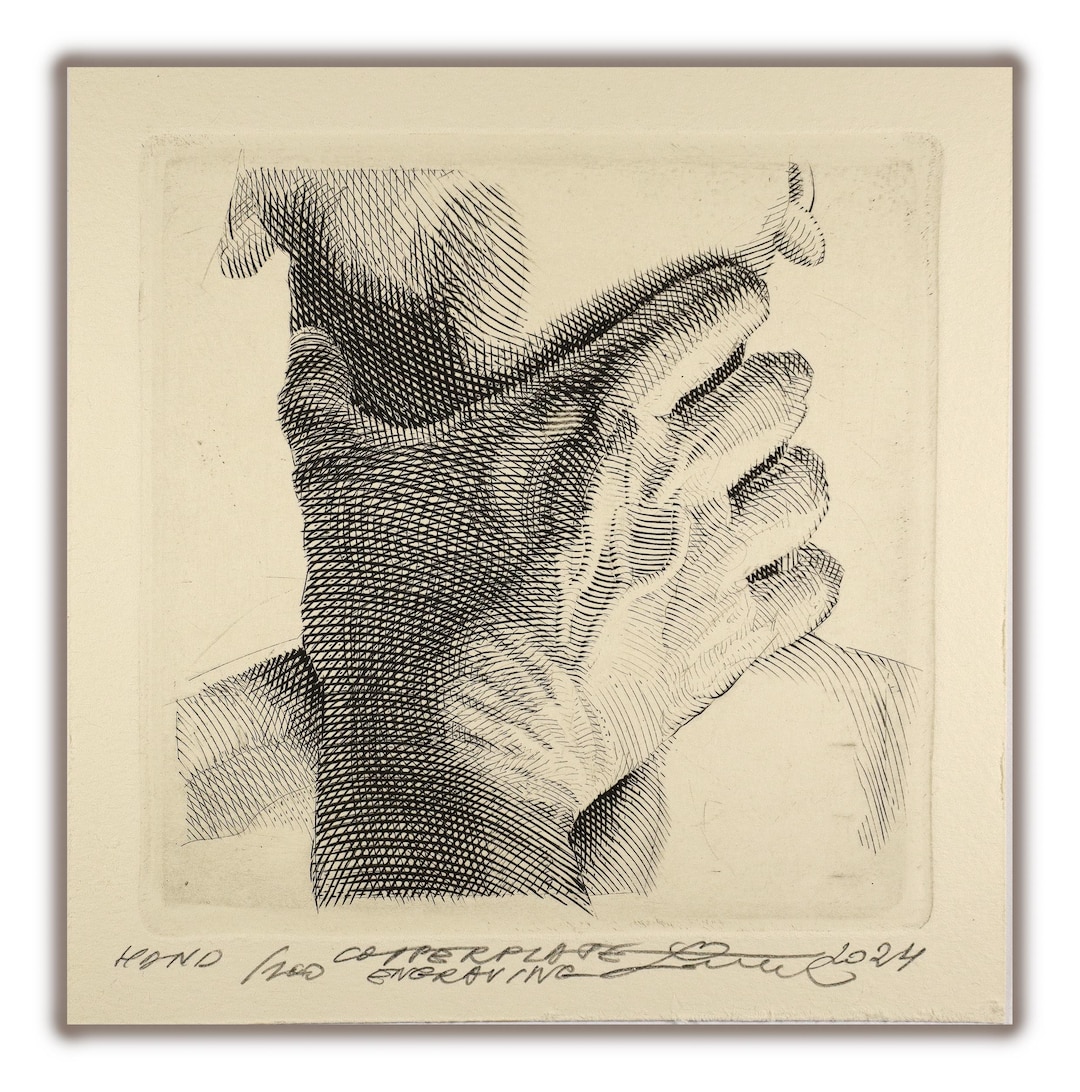 Hand - Original Hand-engraved Copperplate Engraving, Limited Edition ...