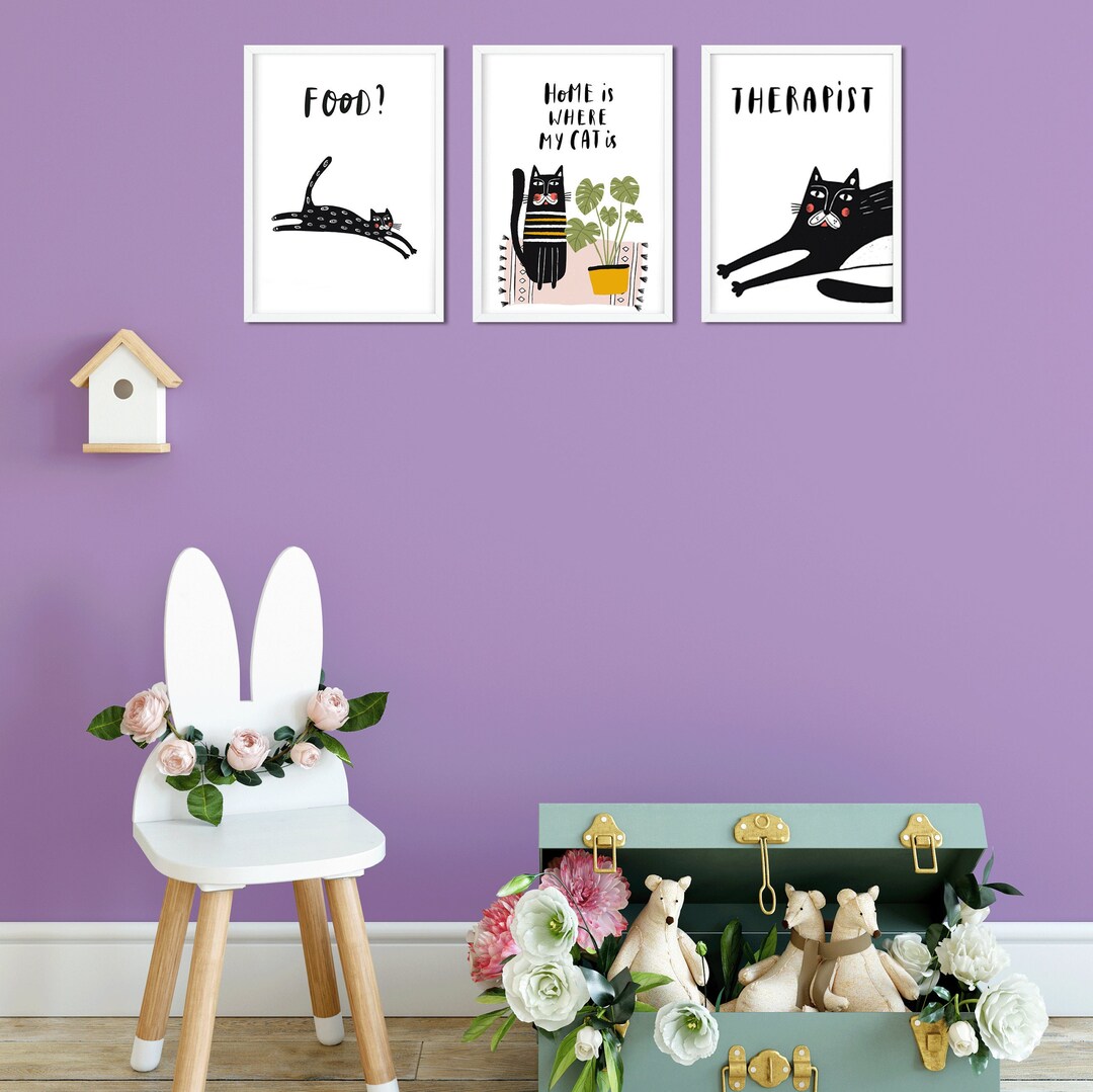 Cats Set 1, 3 Posters, A4 / Poster Children's Room / Cat Lovers / Meow ...