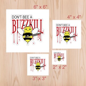 Halloween Bee Stickers, Don't Bee a Buzzkill, Killer Bees, Spooky ...