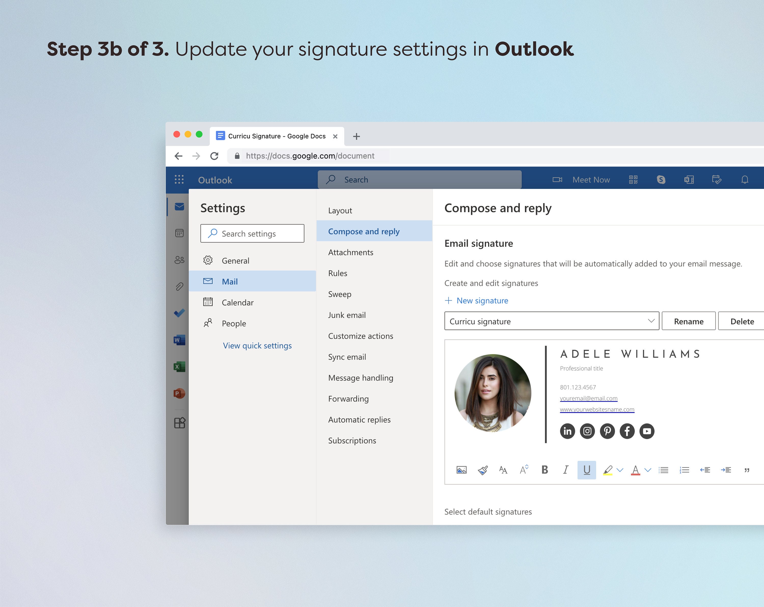 Email Signature Clickable Template, Gmail, Outlook Email Signature ...