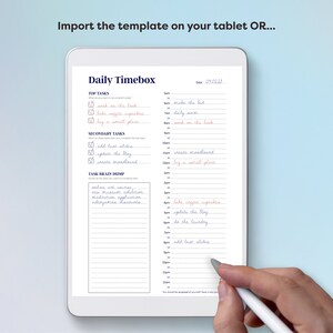 Timebox Daily Planner Printable Planner iPad Planner Time Block Journal ...