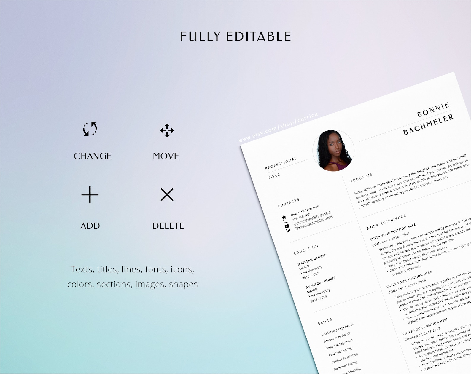 Minimalist Resume Template Word Professional Resume Cv Template ...