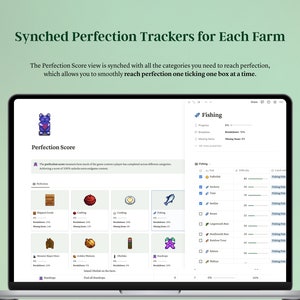 Stardew Valley Multi-farm Notion Planner, Stardew Valley Perfection Tracker, Seasons Calendar ...