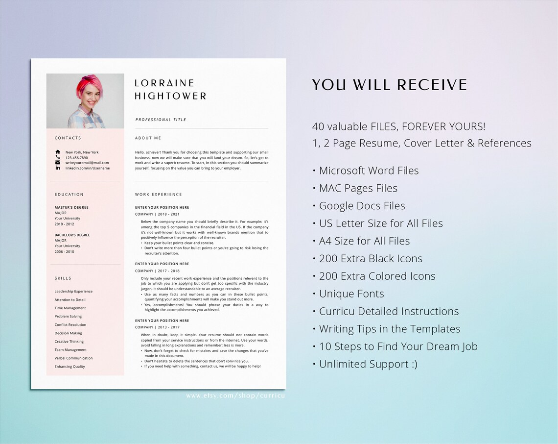 Minimalist Resume Template Word Professional Resume Cv Template ...