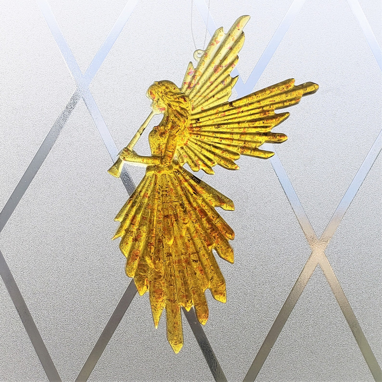 Topaz Yellow Guardian Angel for November Iridescent Suncatcher Perfect ...