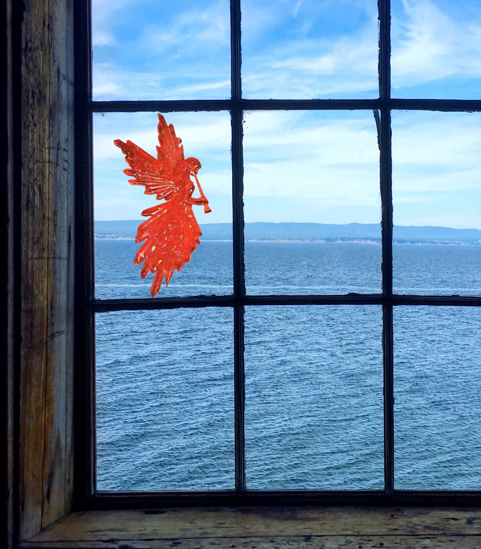 Ruby Red Birthstone Guardian Angel Iridescent Suncatcher July Perfect ...