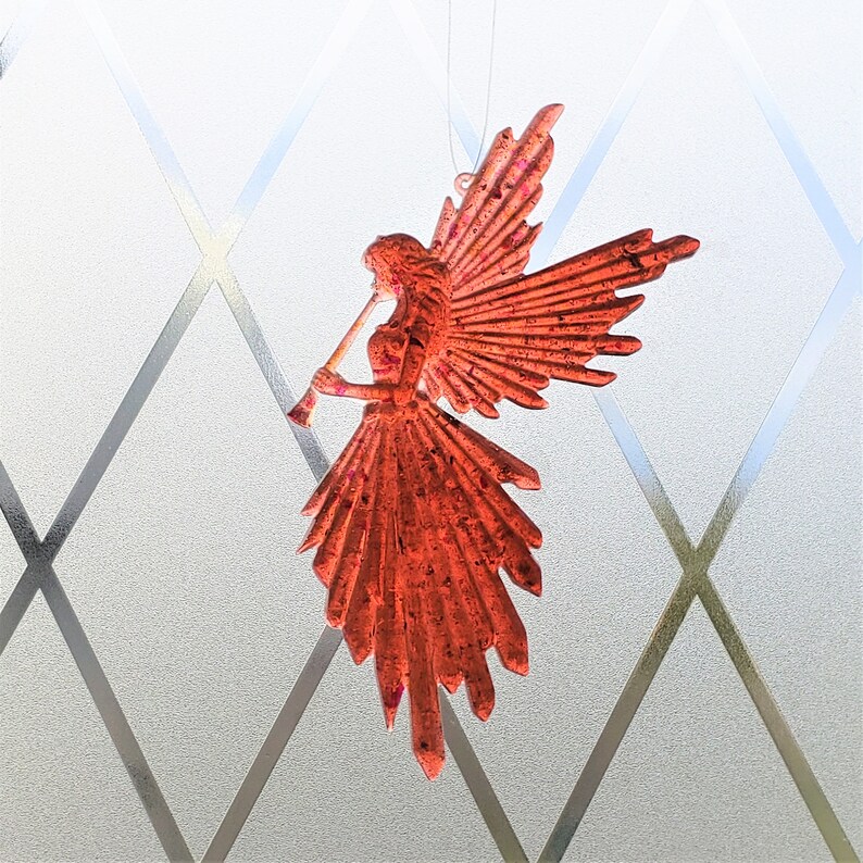 Ruby Red Birthstone Guardian Angel Iridescent Suncatcher July Perfect ...