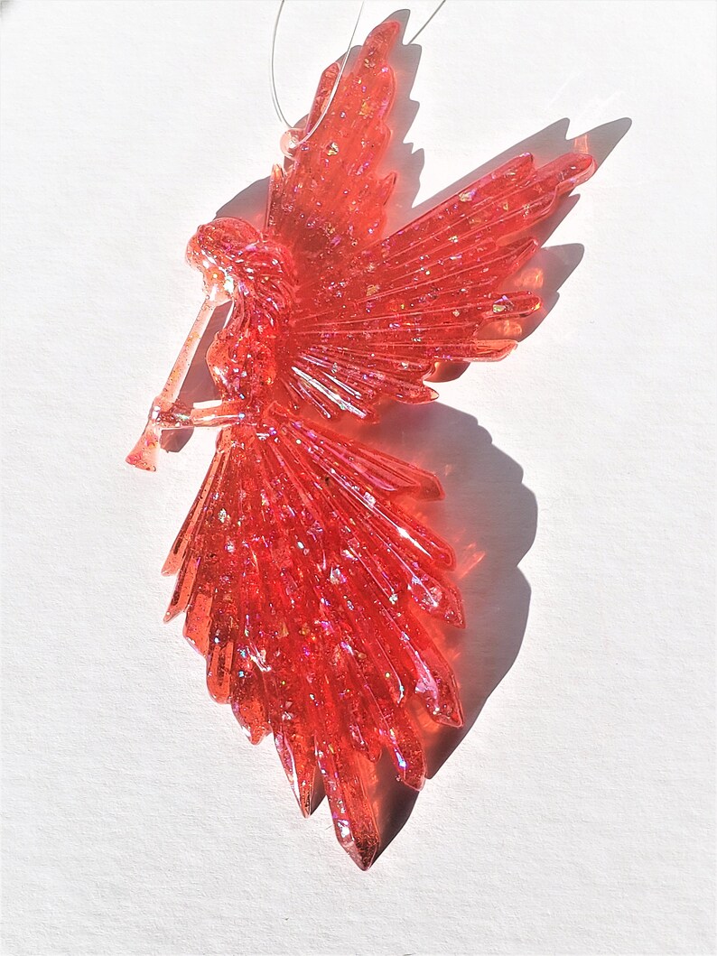 Ruby Red Birthstone Guardian Angel Iridescent Suncatcher July Perfect ...