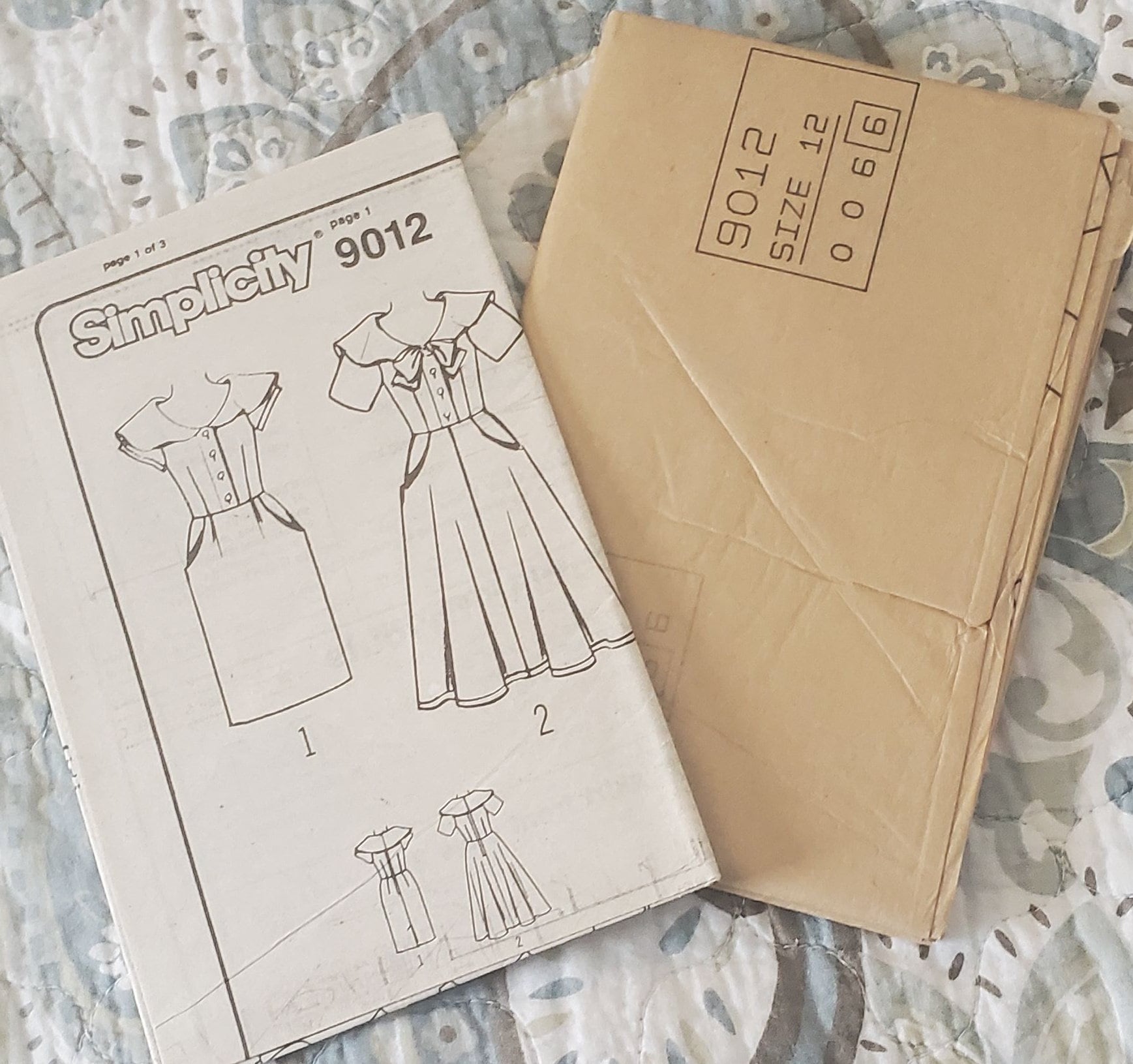 Simplicity 9012 Vintage Sewing Pattern Misses' Dress Size 12 Uncut - Etsy
