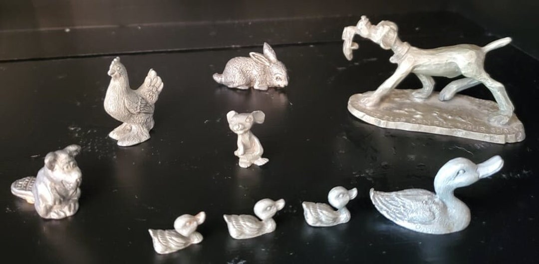 Vintage Pewter Figurines--animals - Etsy