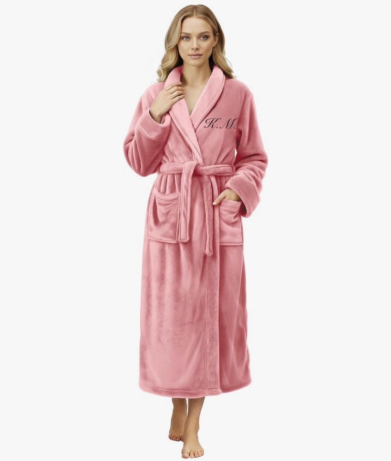 Custom Embroidered Plush Robe for Women | Personalized Bathrobe ...