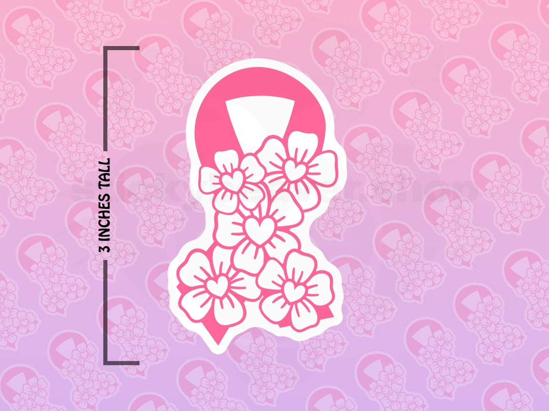 Cancer Awareness Pink Ribbon Vinyl Sticker, Breast Cancer, Awareness ...