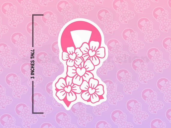 Cancer Awareness Pink Ribbon Vinyl Sticker Breast Cancer - Etsy