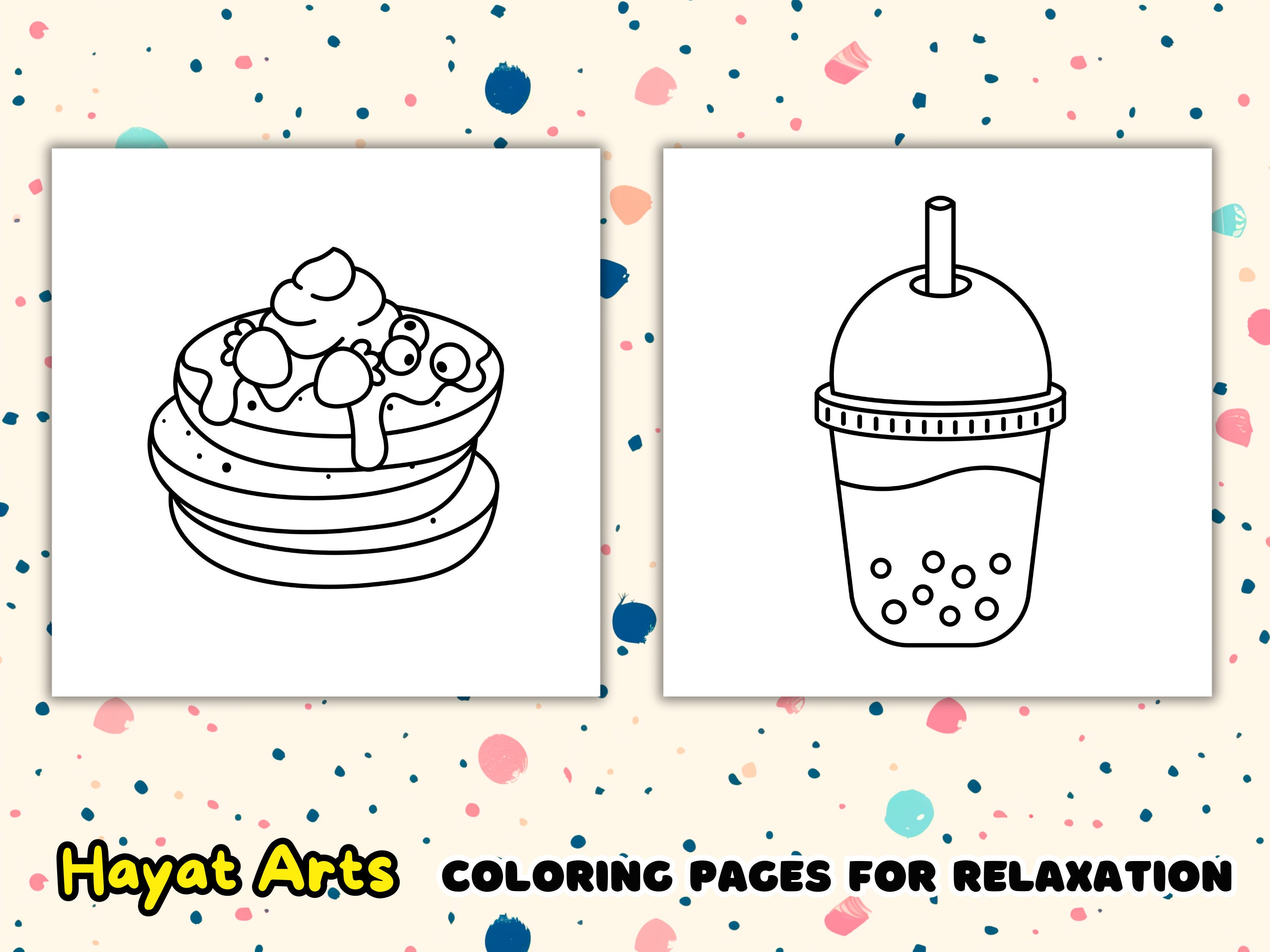 SUMMER FOODS Satisfying Coloring Pages by Hayat Arts | 6 Pages of ...