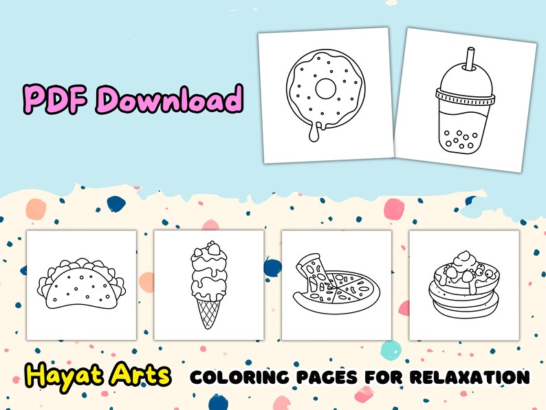 SUMMER FOODS Satisfying Coloring Pages by Hayat Arts | 6 Pages of ...