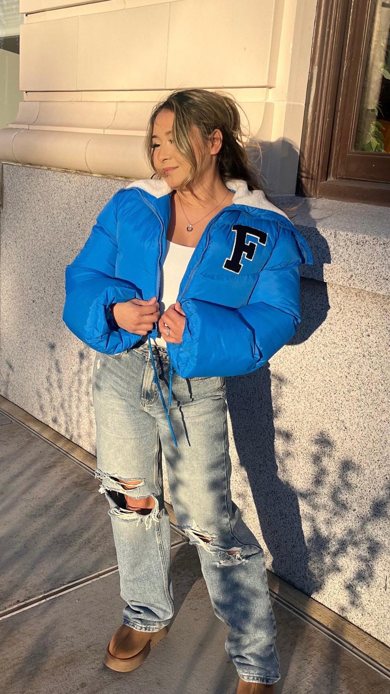 Blue Puffer Zip up Jacket - Winter - Fall - Fashion - Trending - No ...