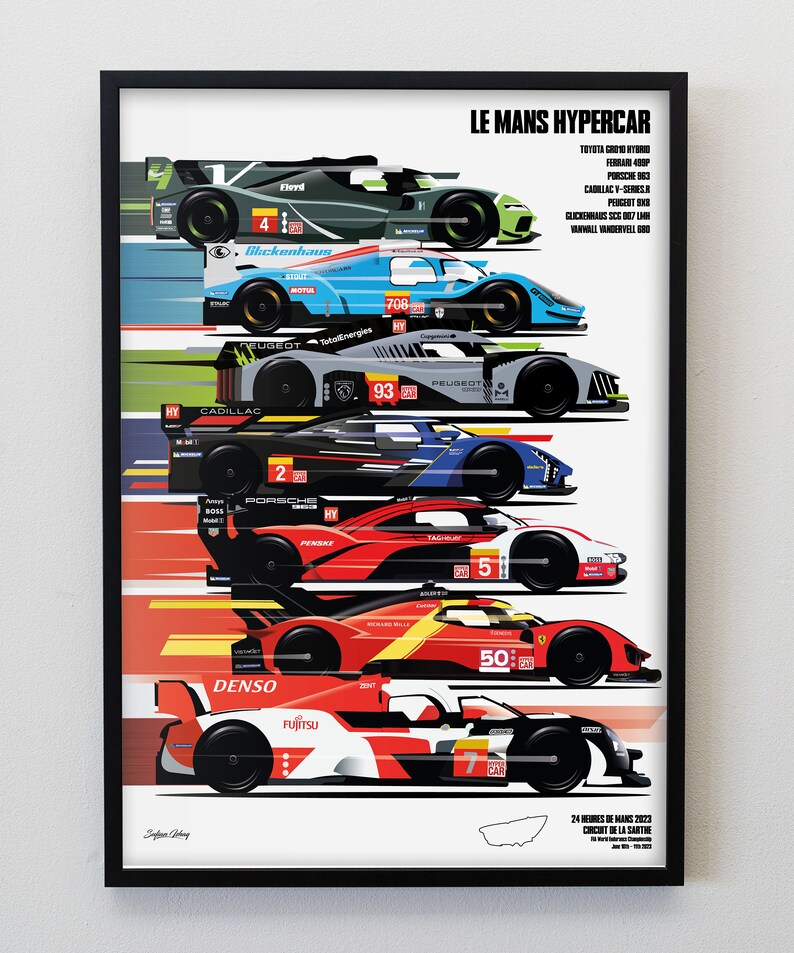 Le Mans 2023 Hypercars Poster Le Mans 24 Hours of Le Mans - Etsy