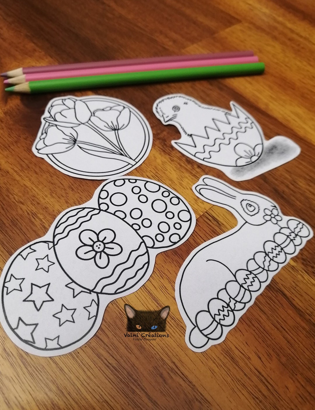 Stickers, Stickers, Coloring, Coloring, Artwork, Pack of 4, Easter ...