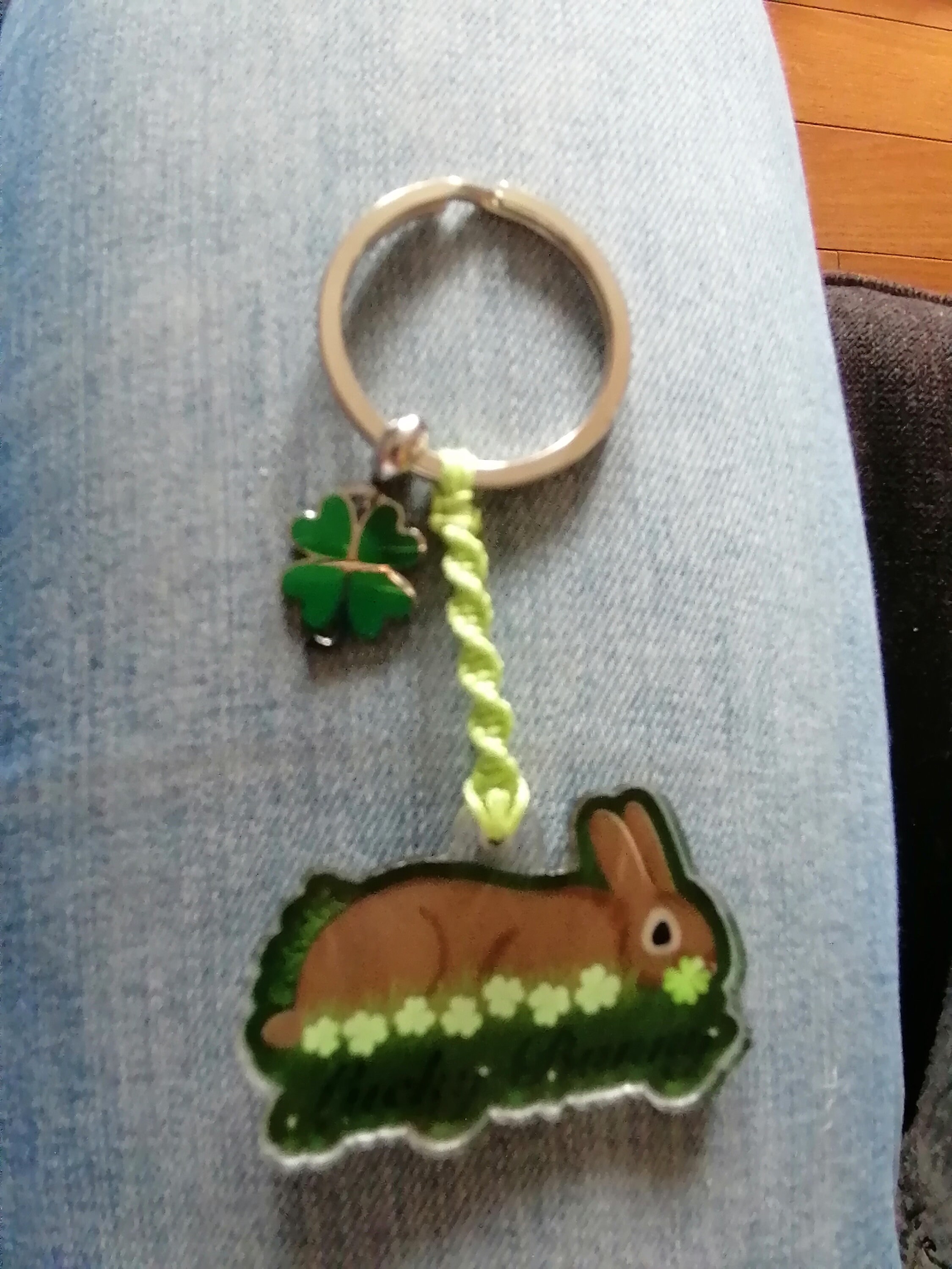 Lucky Bunny, Lapin Chanceux, trèfles, clover, porte-clés, keychains ...