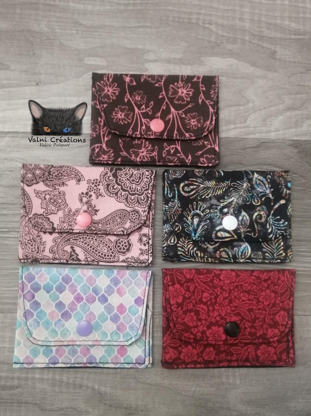 Small Wallet, Small Card Holder, Small Pouch, Feather Wallet, Abstract ...