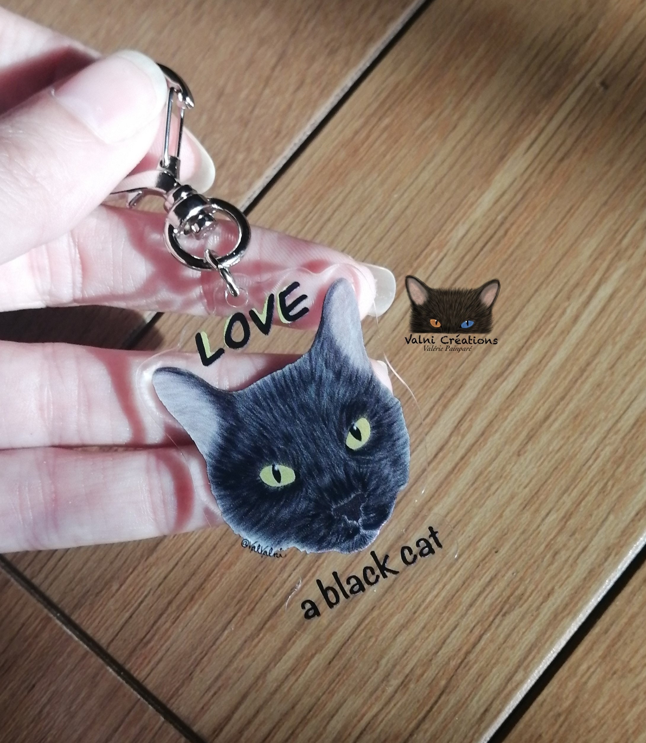 Love a black cat, chat noir, Black cat, Cat, Chat, Crazy cat lady, porte-clés, keychains, bag ...