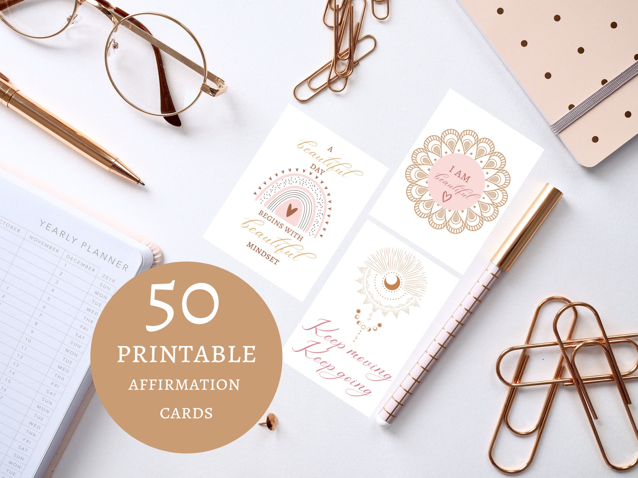 Boho Affirmation Cards, Printable Affirmations, Motivational Cards ...