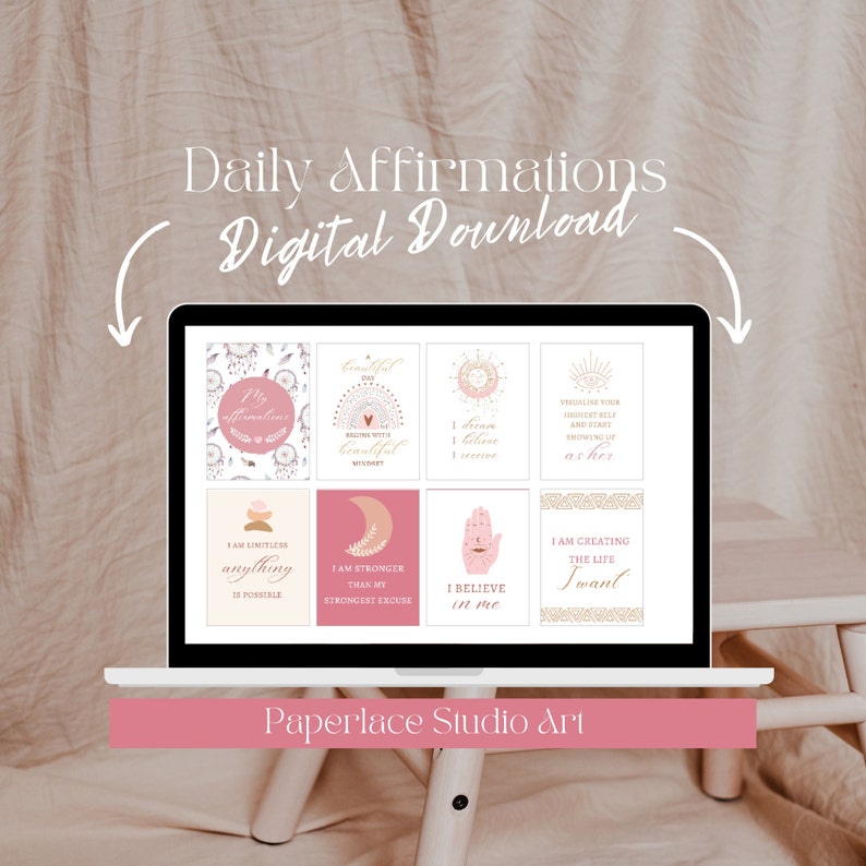 Boho Affirmation Cards, Printable Affirmations, Motivational Cards ...