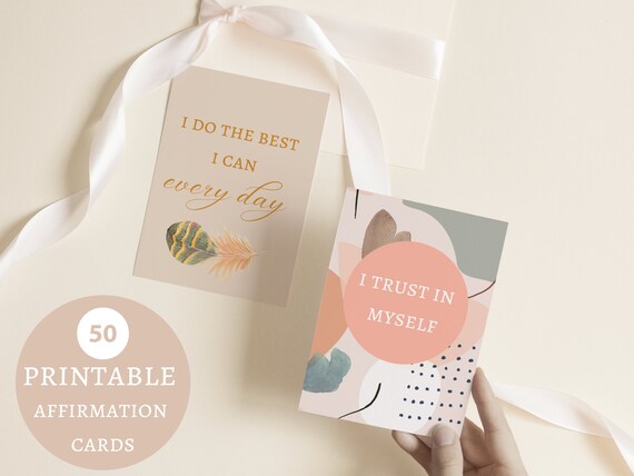 Boho Affirmation Cards Printable Affirmations Motivational | Etsy