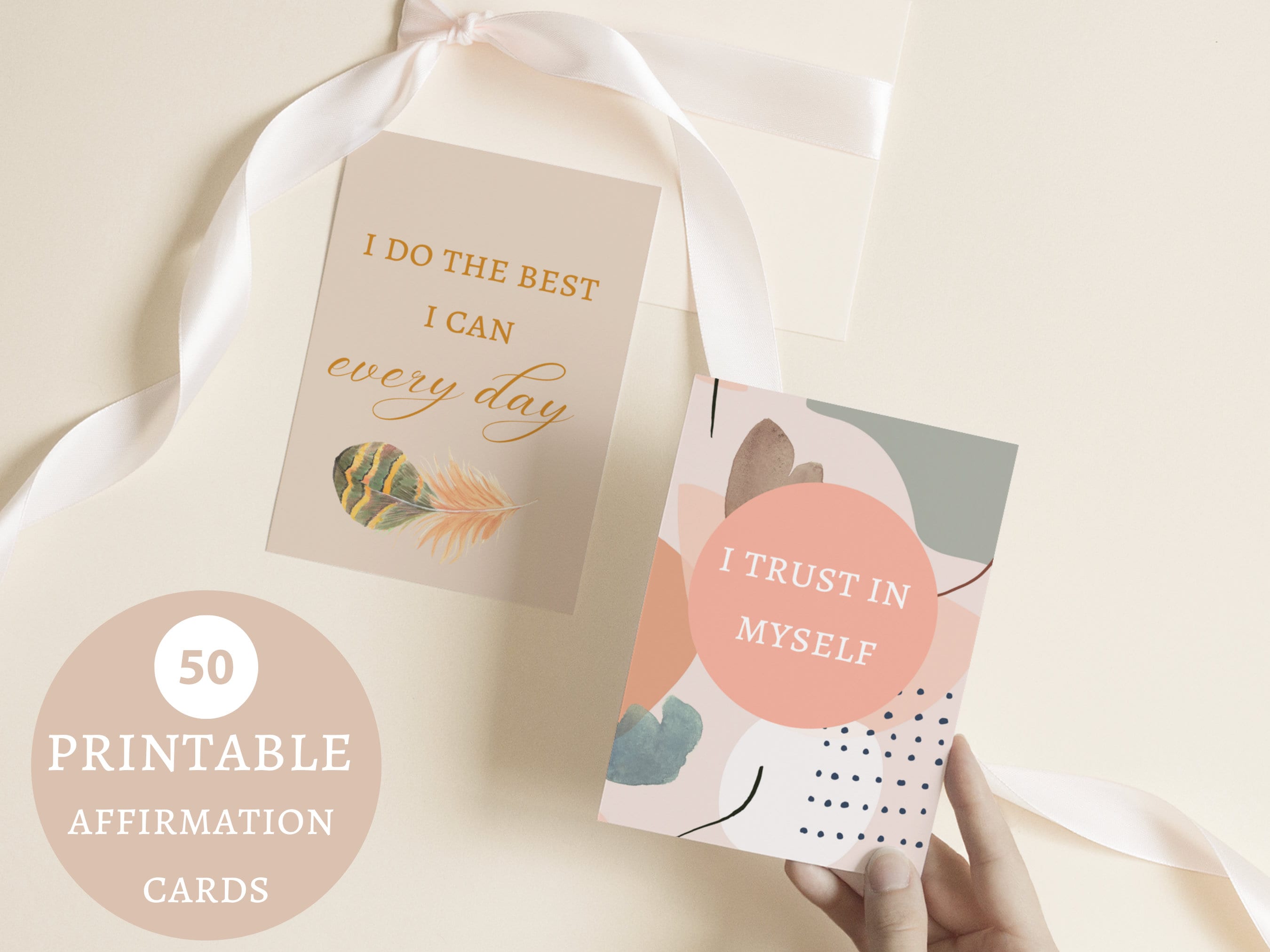 Boho Affirmation Cards, Printable Affirmations, Motivational Cards ...