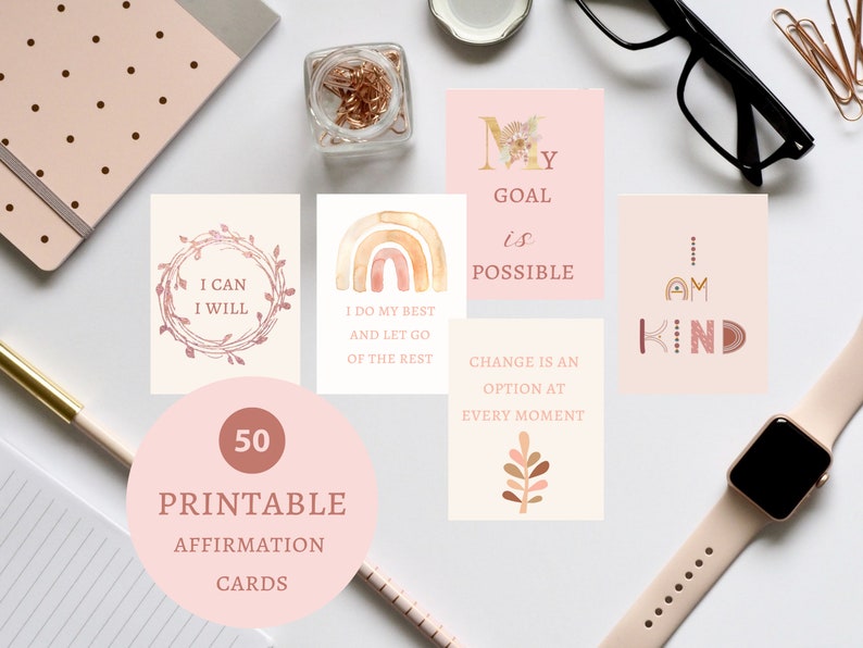 Boho Affirmation Cards, Printable Affirmations, Motivational Cards ...