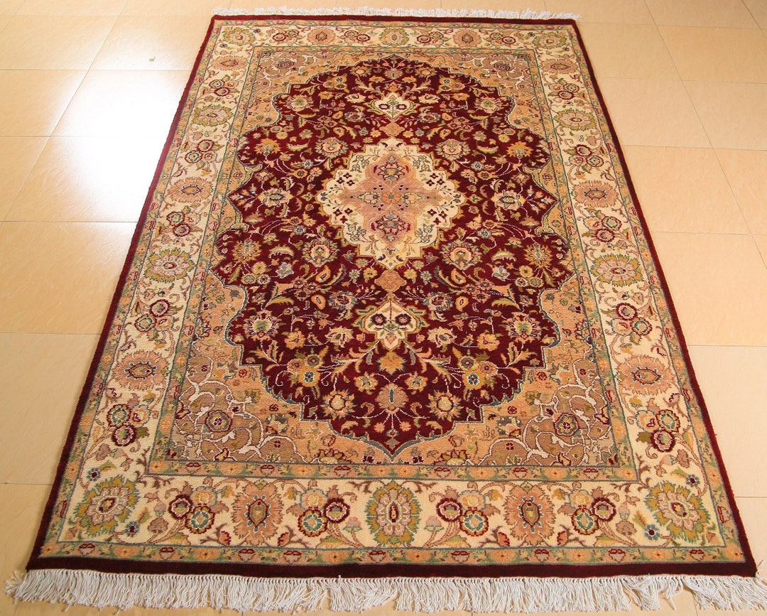 Oriental 5x7 Tabriz Persian Style Area Rug Red Afghan Hand - Etsy