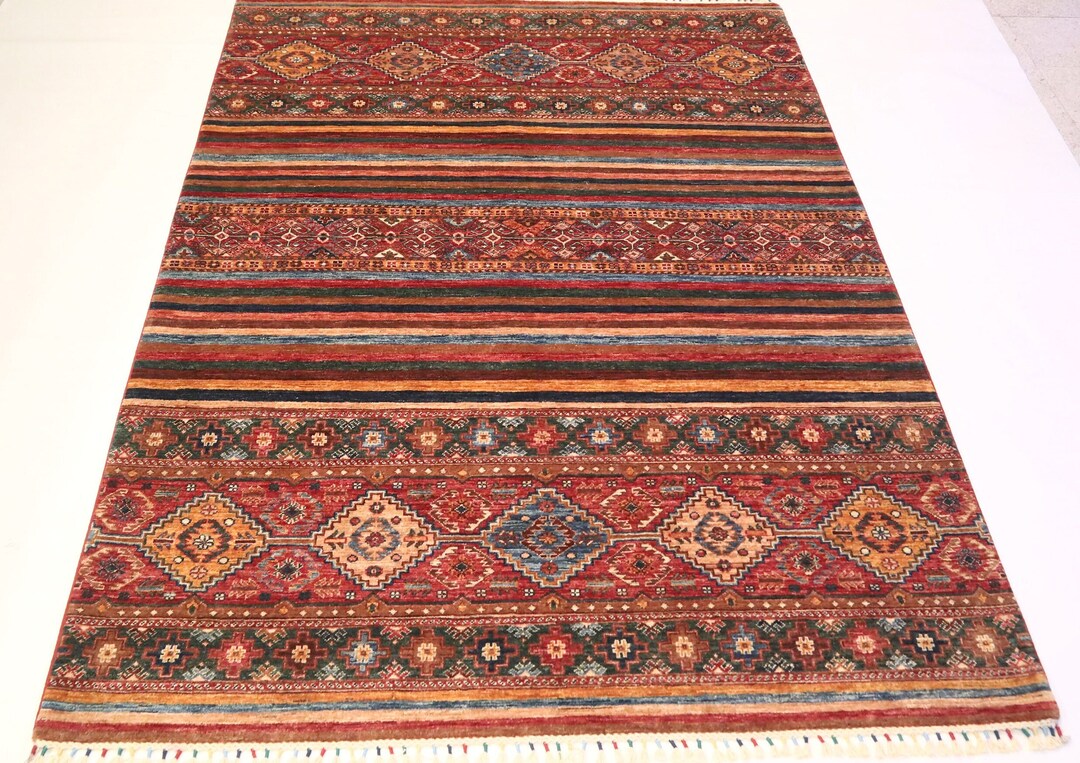 6x8 Ft Khorjin Fine Quality Area Rug Multicolor Afghan Hand Knotted ...