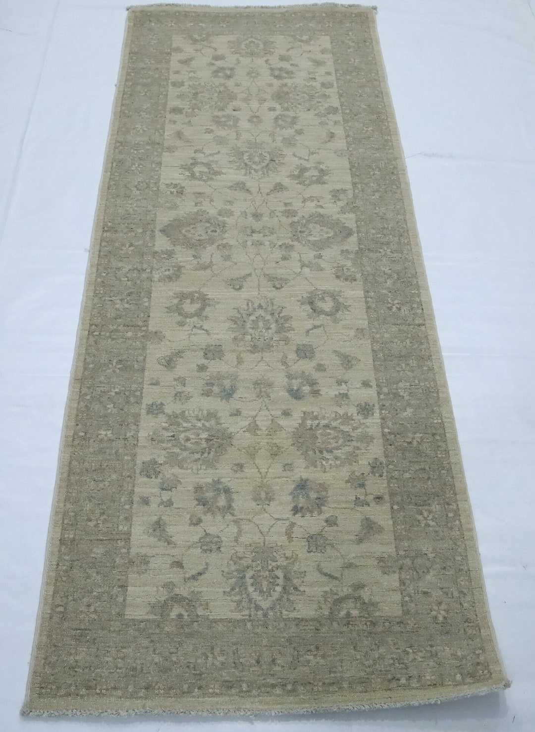 Muted Beige 8 Ft Chobi Fine Quality Runner Rug Afghan - Etsy