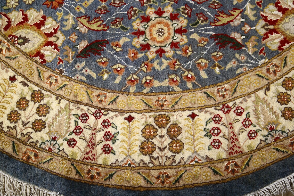 Grey 6x6 Persian Style Round Area Rug Afghan Handmade - Etsy