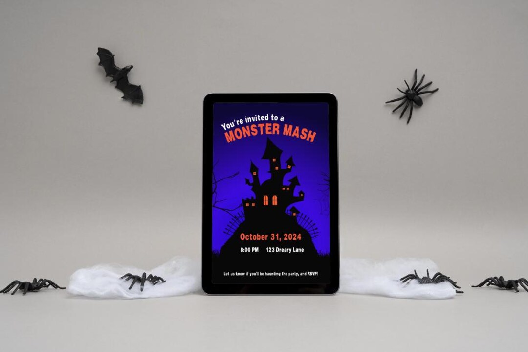 Monster Mash Halloween Invitation Editable Canva Template Instant ...