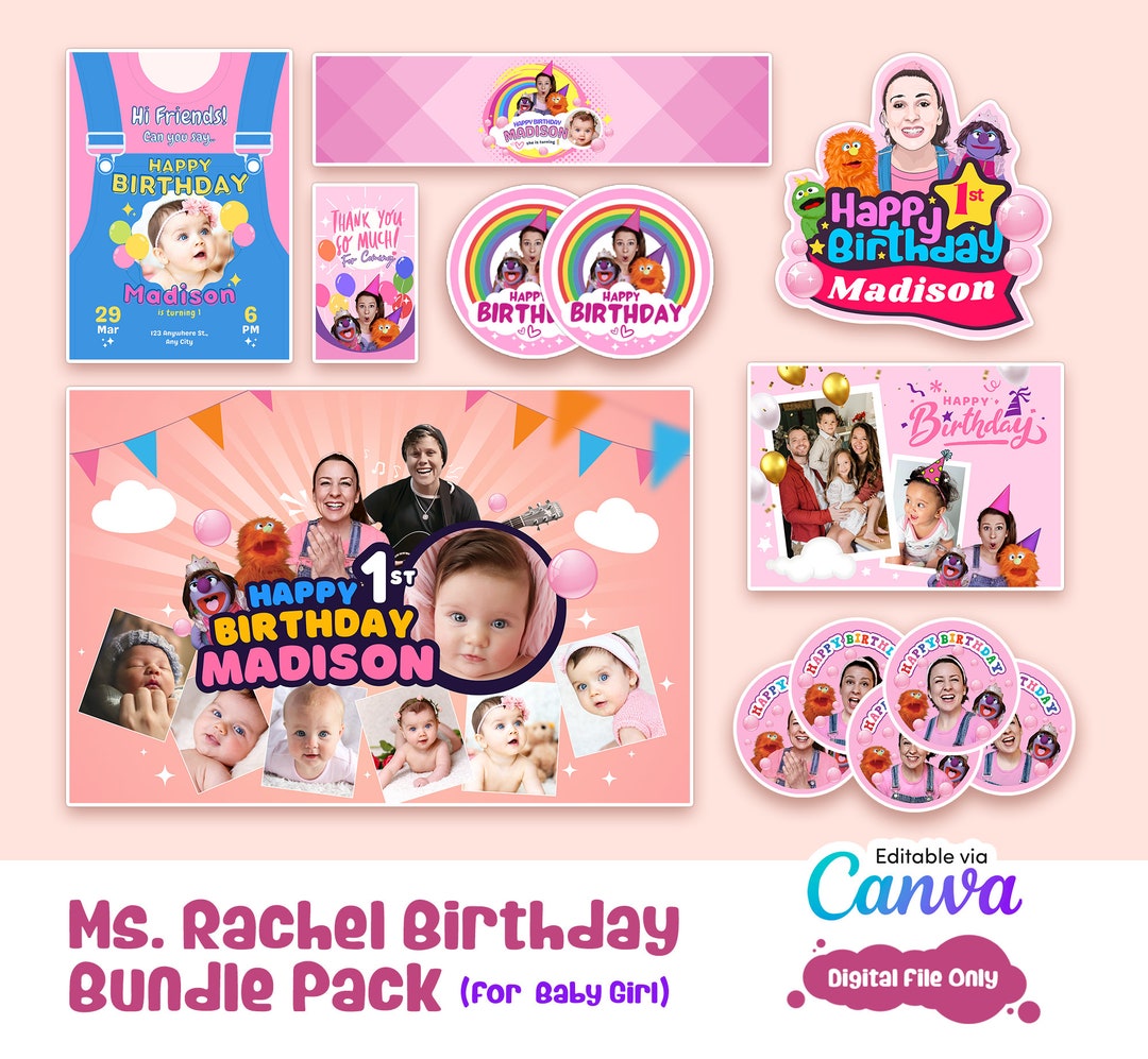 Ms Rachel Birthday Bundle Pack for Girl, Songs for Littles Birthday ...