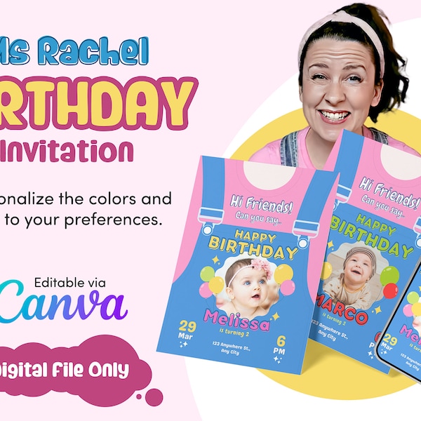 Ms Rachel First Birthday Invitation - Etsy