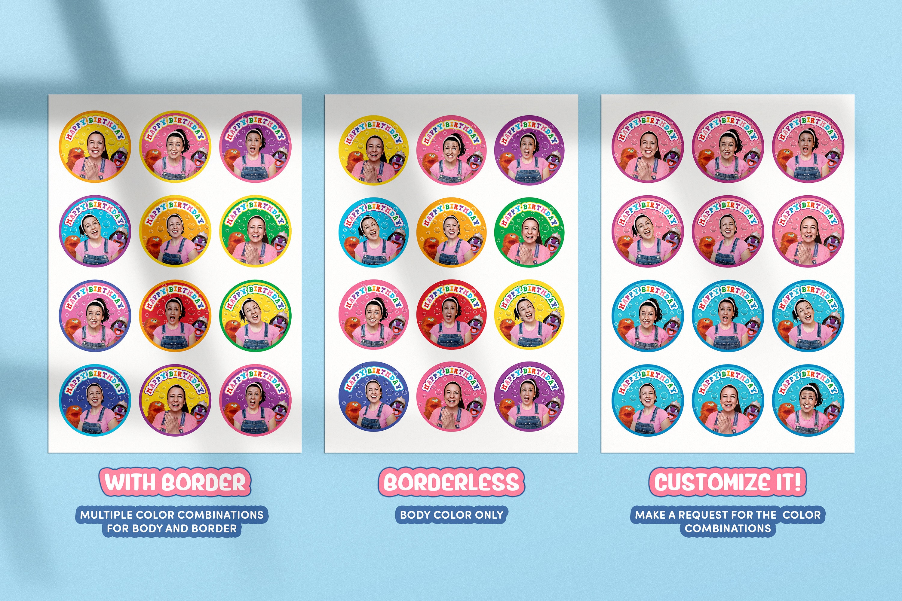 Ms Rachel Cupcake Toppers, Printable Cupcake Toppers, Multiple Facial ...